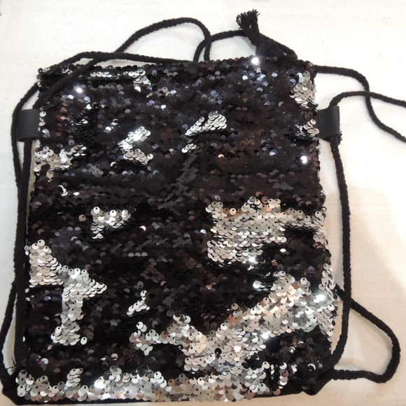 Bags | New Blacksilver Sequin Shift Glitter Backpack | Poshmark